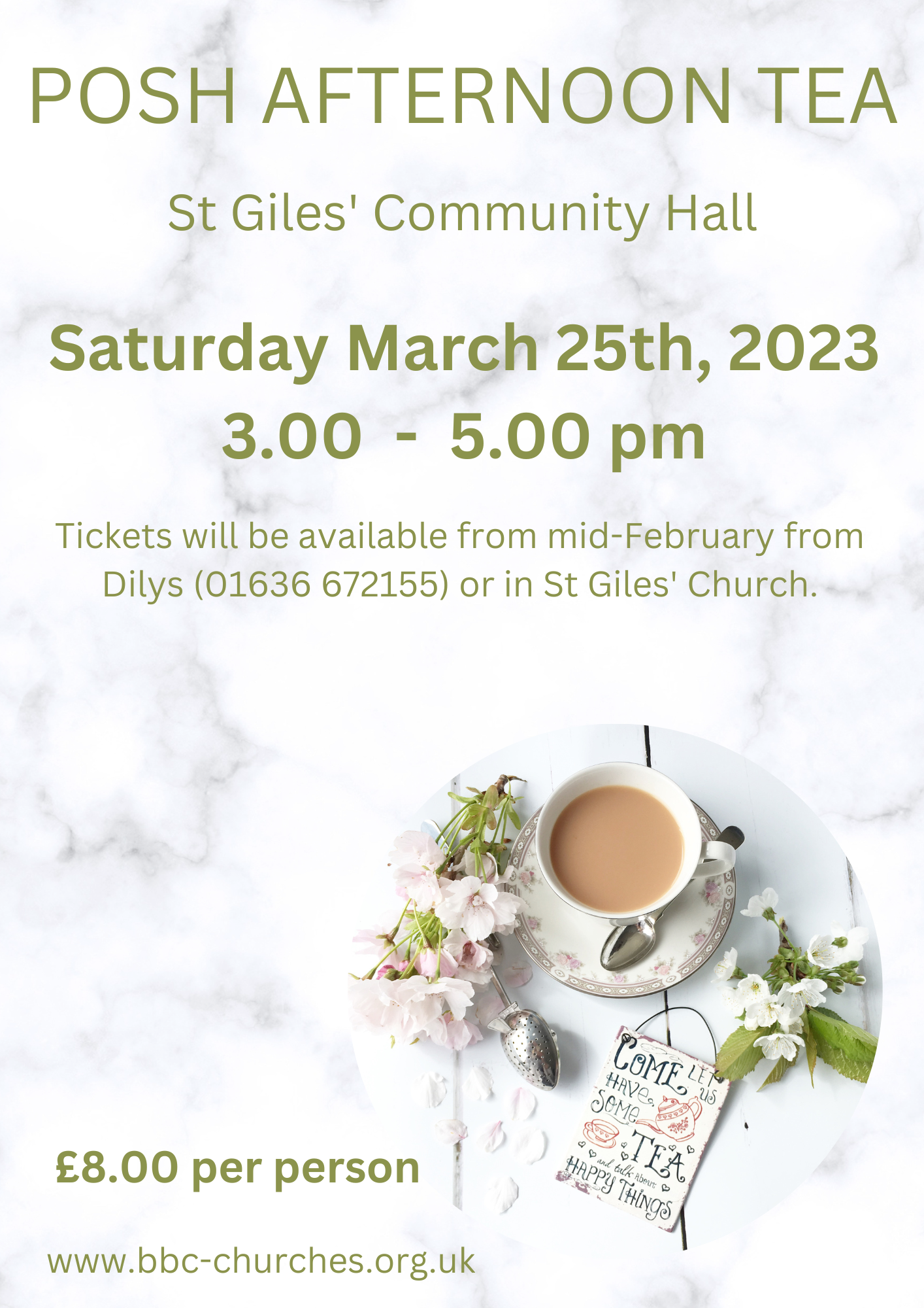 Posh Afternoon Tea – B.B.C. Churches