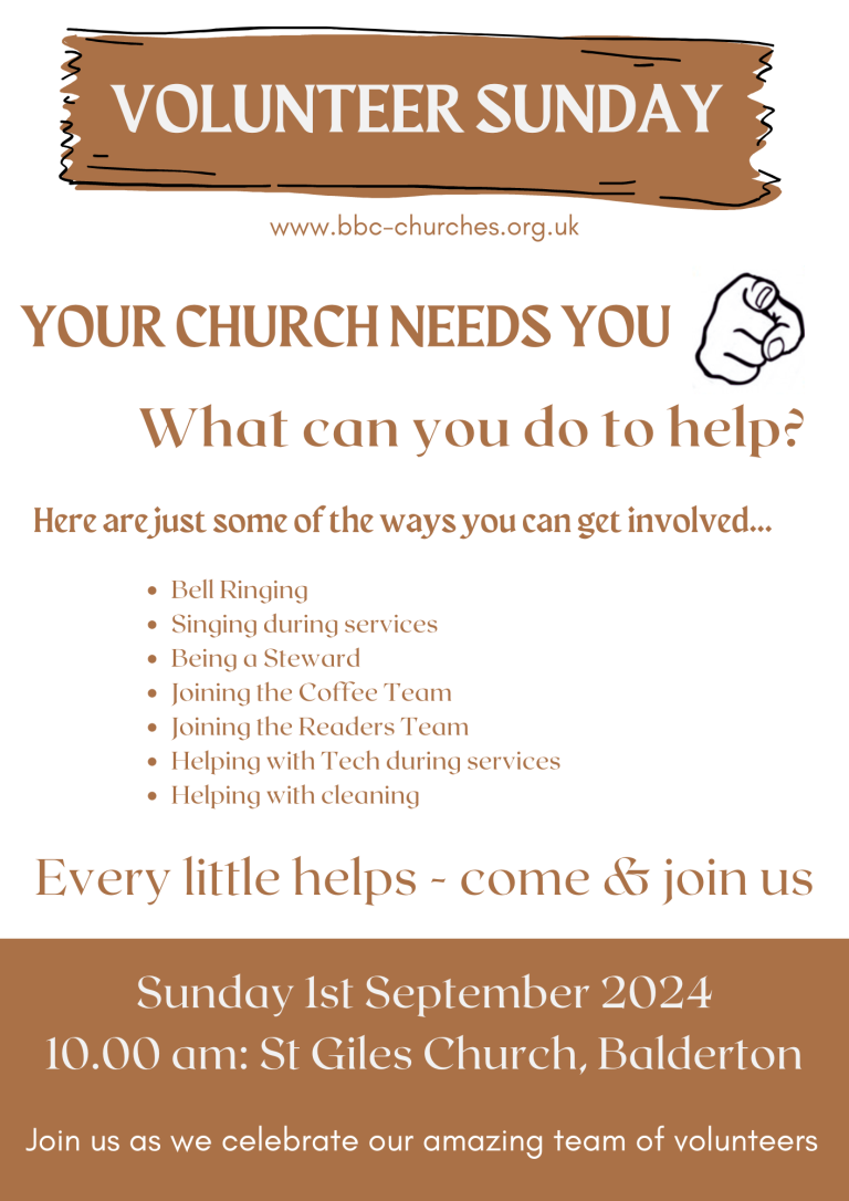 Volunteer Sunday – B.B.C. Churches